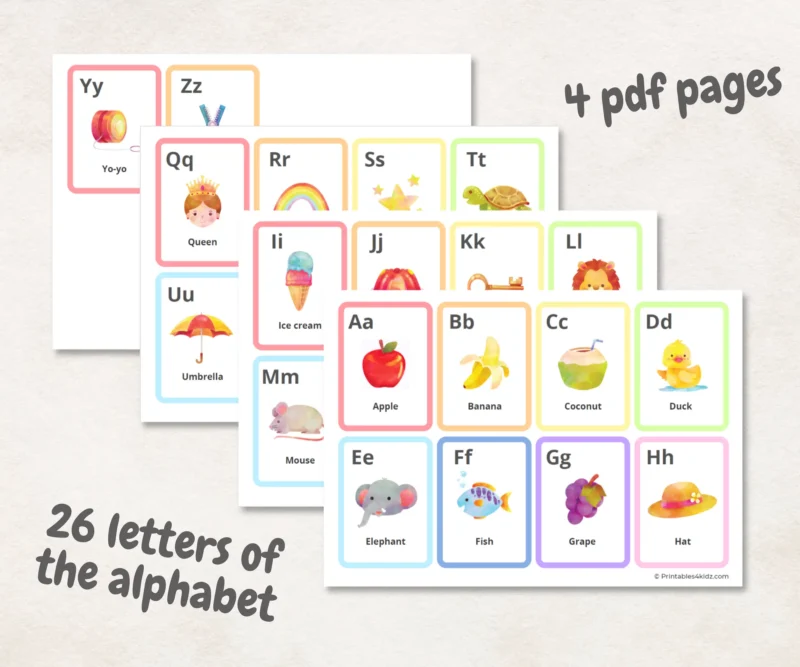 Flashcards - Alphabet | Printables4Kidz